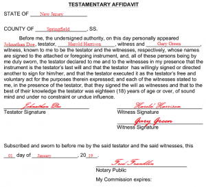 New Jersey Last Will and Testament Form - Will Forms : Will Forms